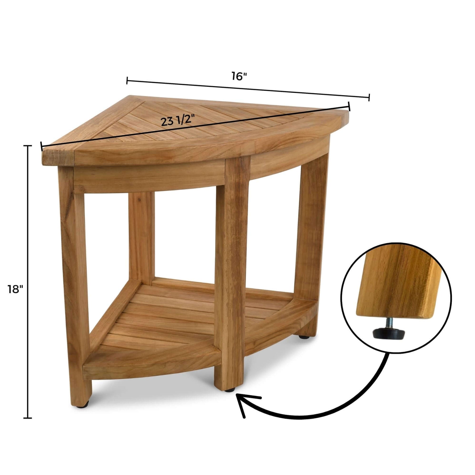 Teak Wood Corner Shower/Bathroom Bench — Solange & Frances