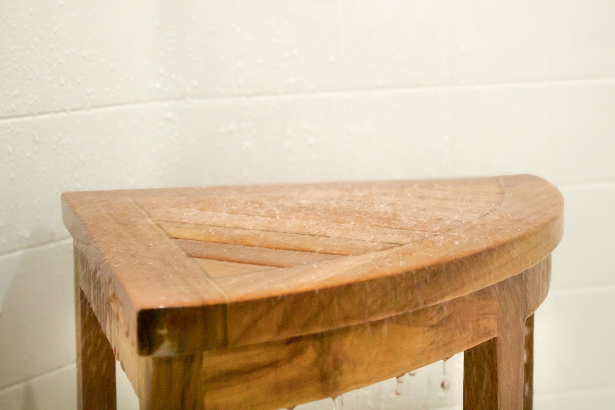 Teak Wood Corner Shower/Bathroom Bench — Solange & Frances