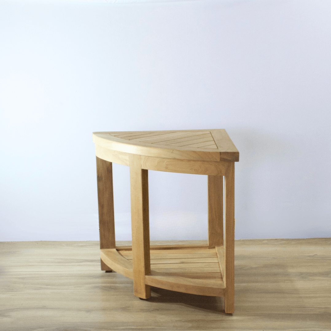 Teak Wood Corner Shower/Bathroom Bench — Solange & Frances
