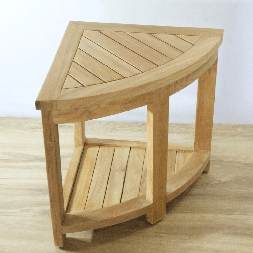 Teak Wood Corner Shower/Bathroom Bench — Solange & Frances