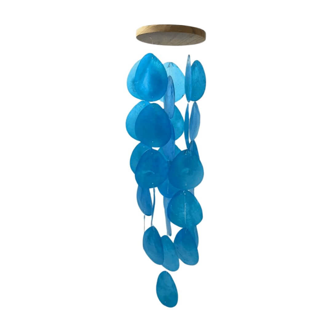 Wind Chimes - Capiz Shell - Water Drop Blue — Solange & Frances