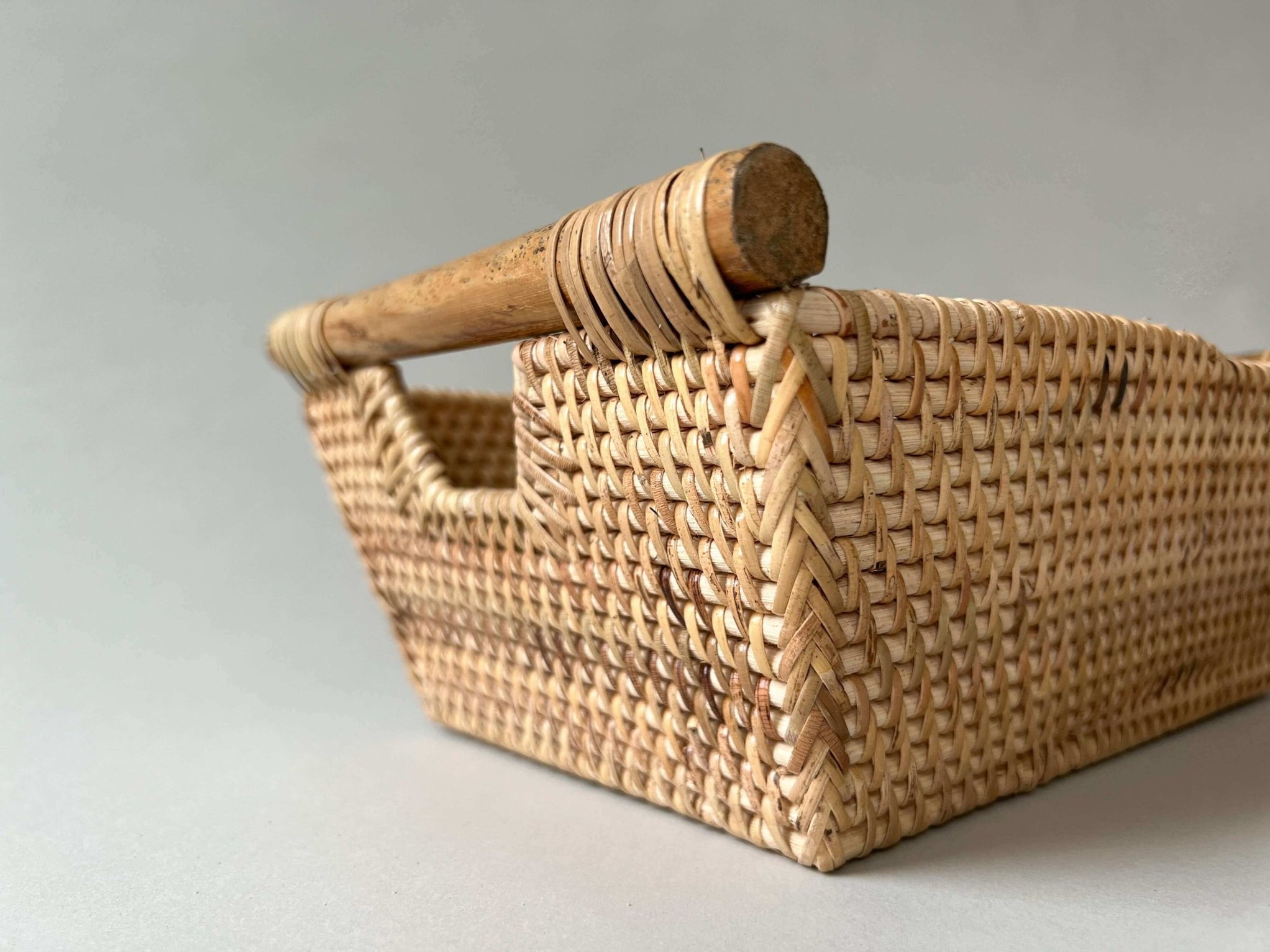 Rattan Rectangle Basket - with Handles — Solange & Frances