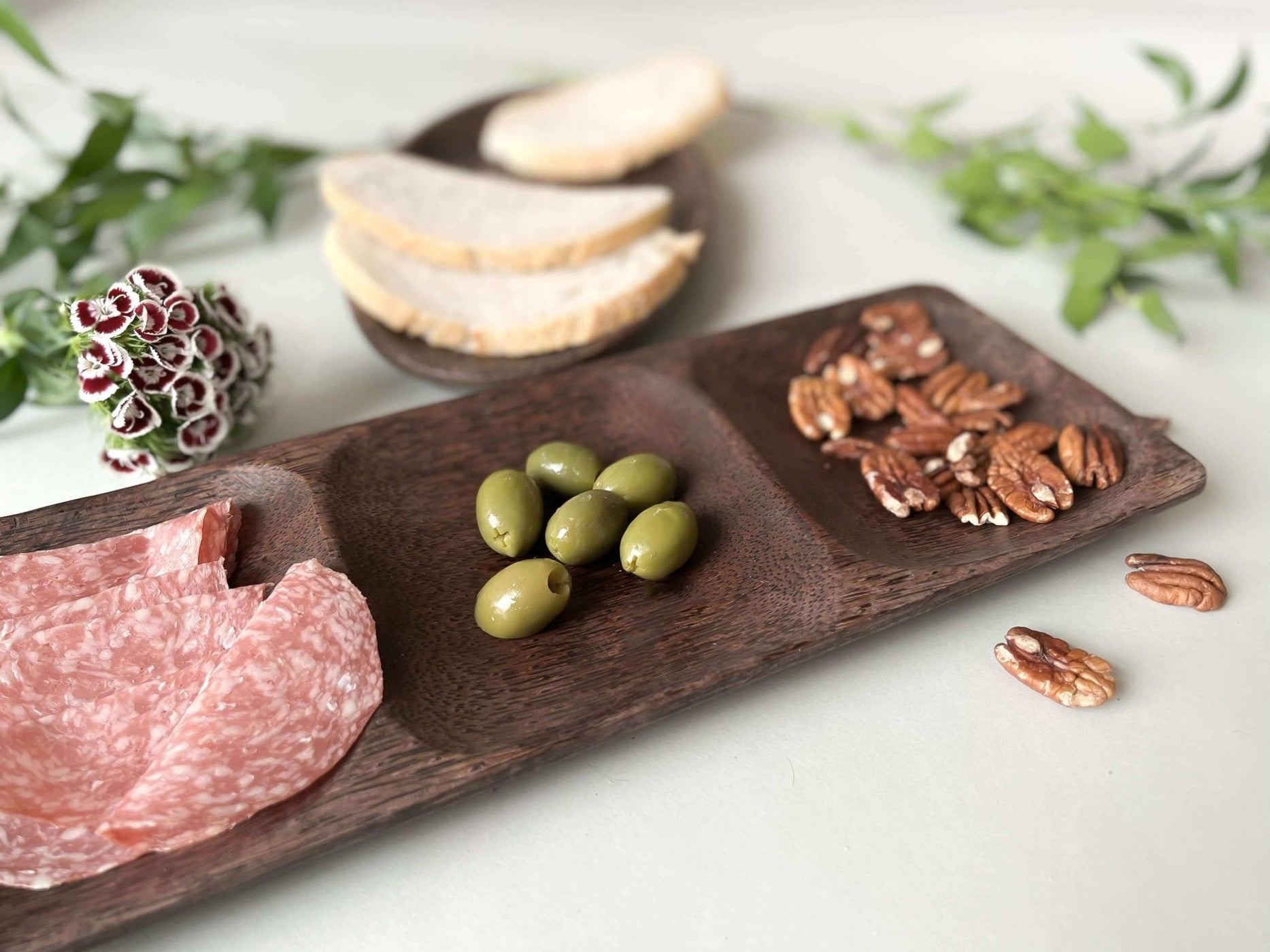 Palm Wood Divided Serving Tray — Solange & Frances